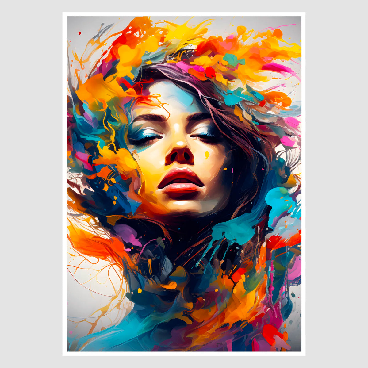 Striking Paint Splash Woman Art Print – Jazz It Up Art