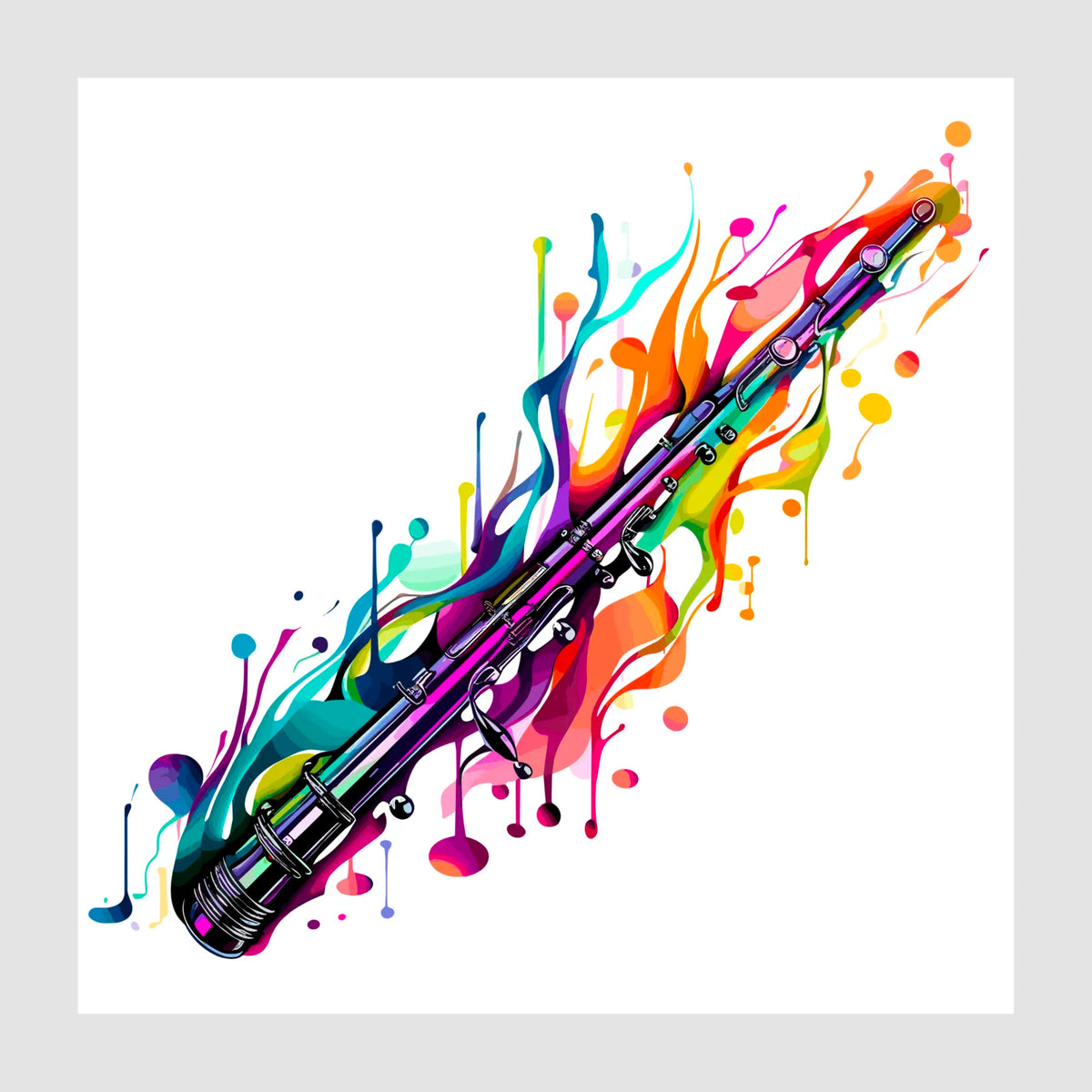 Flames Of Colour Flute Art Print – Jazz It Up Art