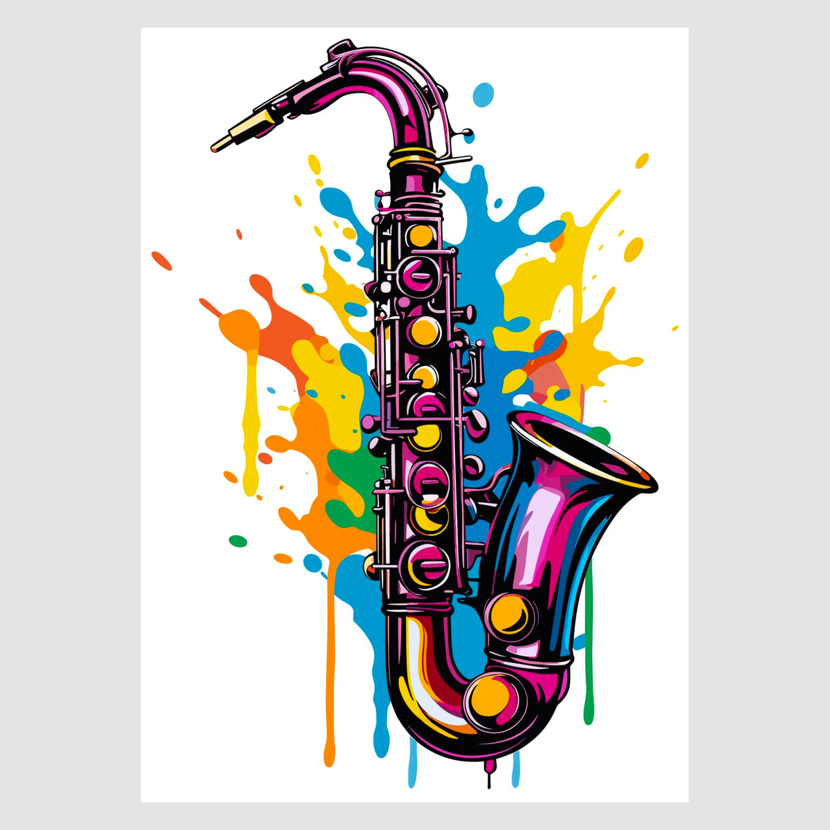 Sax Colour Splash Pop Art Print – Jazz It Up Art